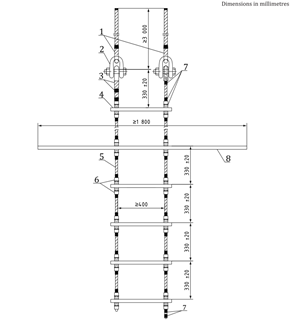 ISO799 Marine Hard Wooden Step Pilot Rope Ladder